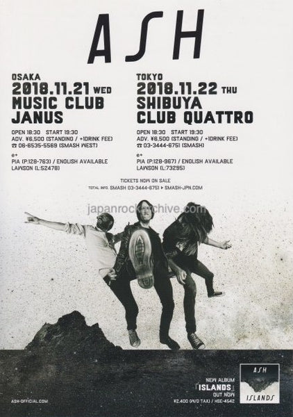 Ash 2018 Japan tour concert gig flyer handbill – Japan Rock Archive