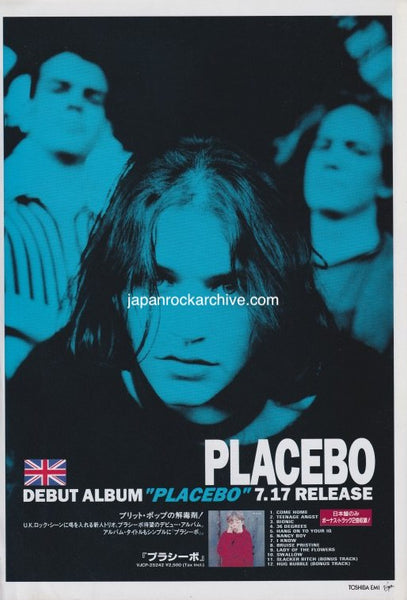 Placebo 1996/08 S/T Japan debut album promo ad – Japan Rock Archive