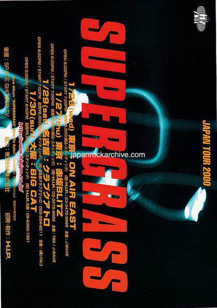 Supergrass 2000 Japan tour concert gig flyer handbill – Japan Rock Archive