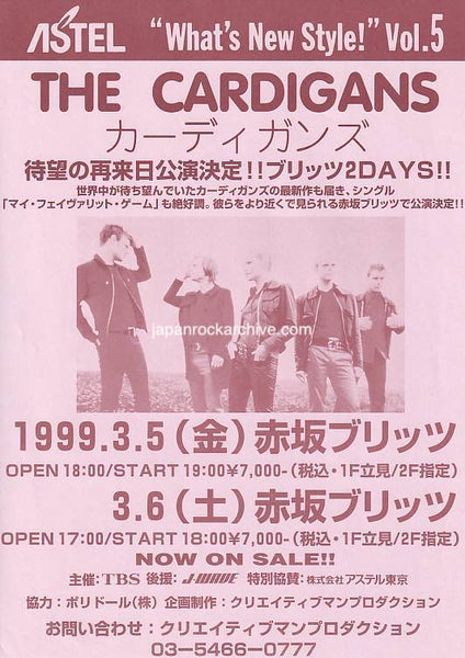 The Cardigans 1999 Japan tour concert gig flyer handbill – Japan Rock ...