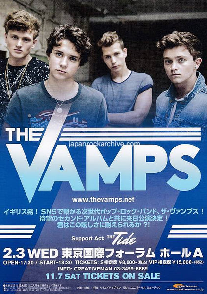 The Vamps 2016 Japan tour concert gig flyer handbill – Japan Rock Archive