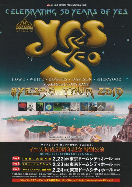 Yes 2019 Japan tour concert gig flyer handbill – Japan Rock Archive