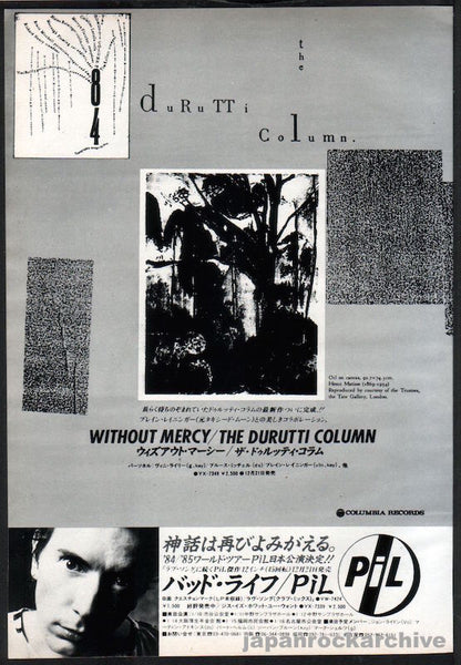 The Durutti Column 1985/01 Without Mercy Japan album promo ad – Japan ...