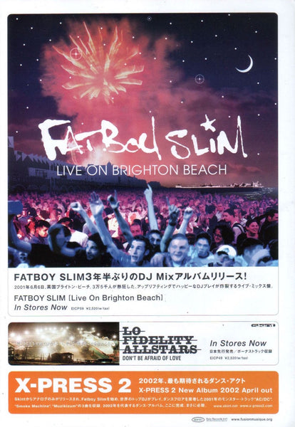 Fatboy Slim 2002/04 Live On Brighton Beach Japan album promo ad – Japan ...