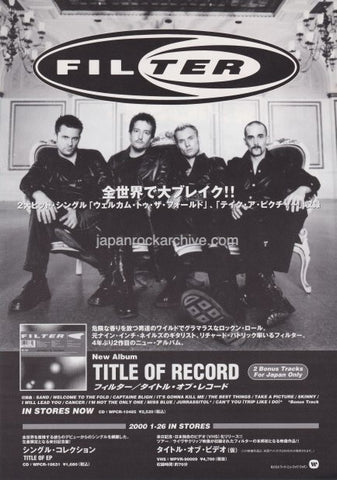 Filter 2000 Japan tour concert gig flyer handbill – Japan Rock Archive